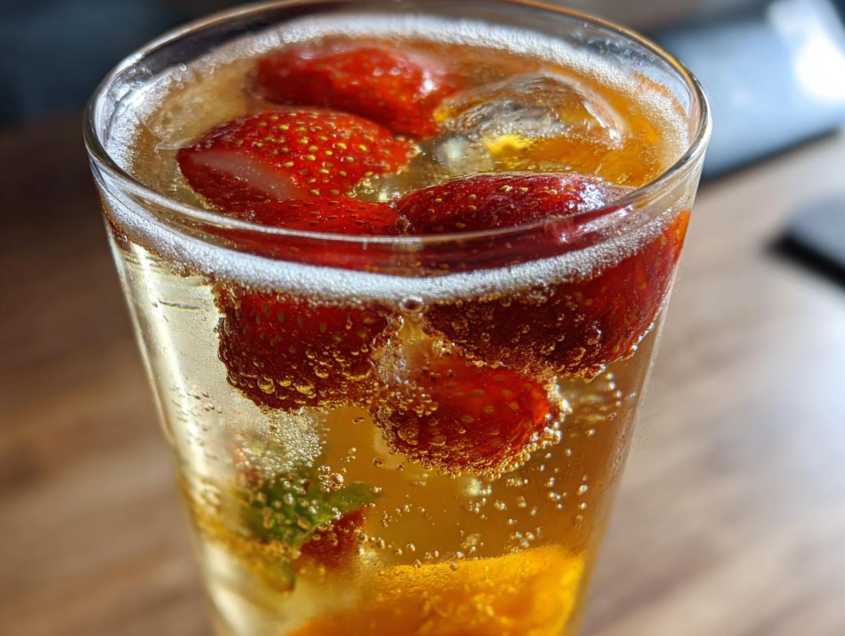 Amazing 45 Calorie Iced Strawberry Green Tea