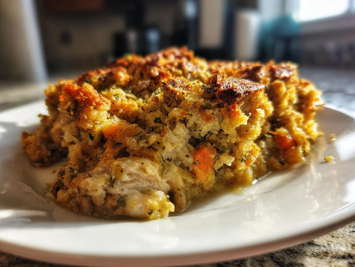 Amazing 1-Pan Creamy Chicken And Stuffing Casserole