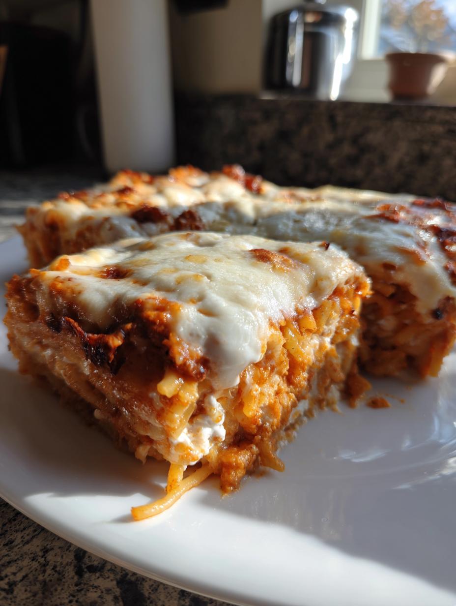 Amazing 480 Calorie Million Dollar Spaghetti Bake